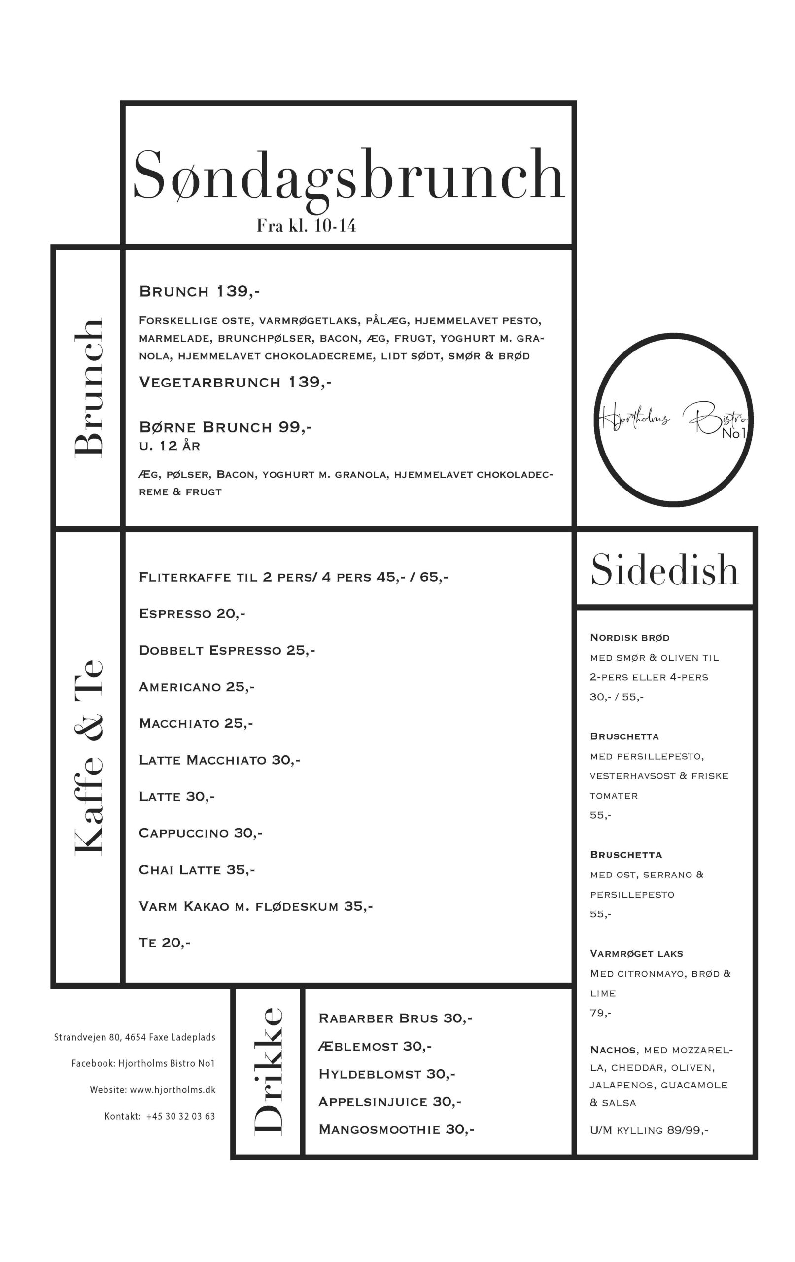 Menukort | Hjortholms Bistro No 1